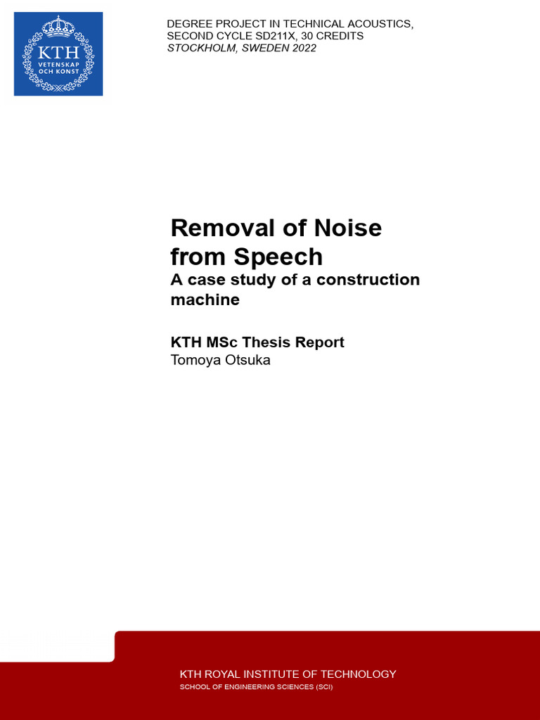 Noise Reduction in Construction Speech | PDF | Signal To Noise Ratio ...