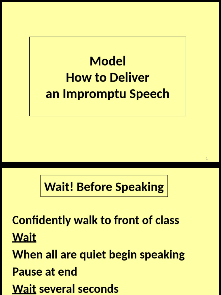 How To Deliver An Impromptu Speech | PDF | Body Language | Human Voice