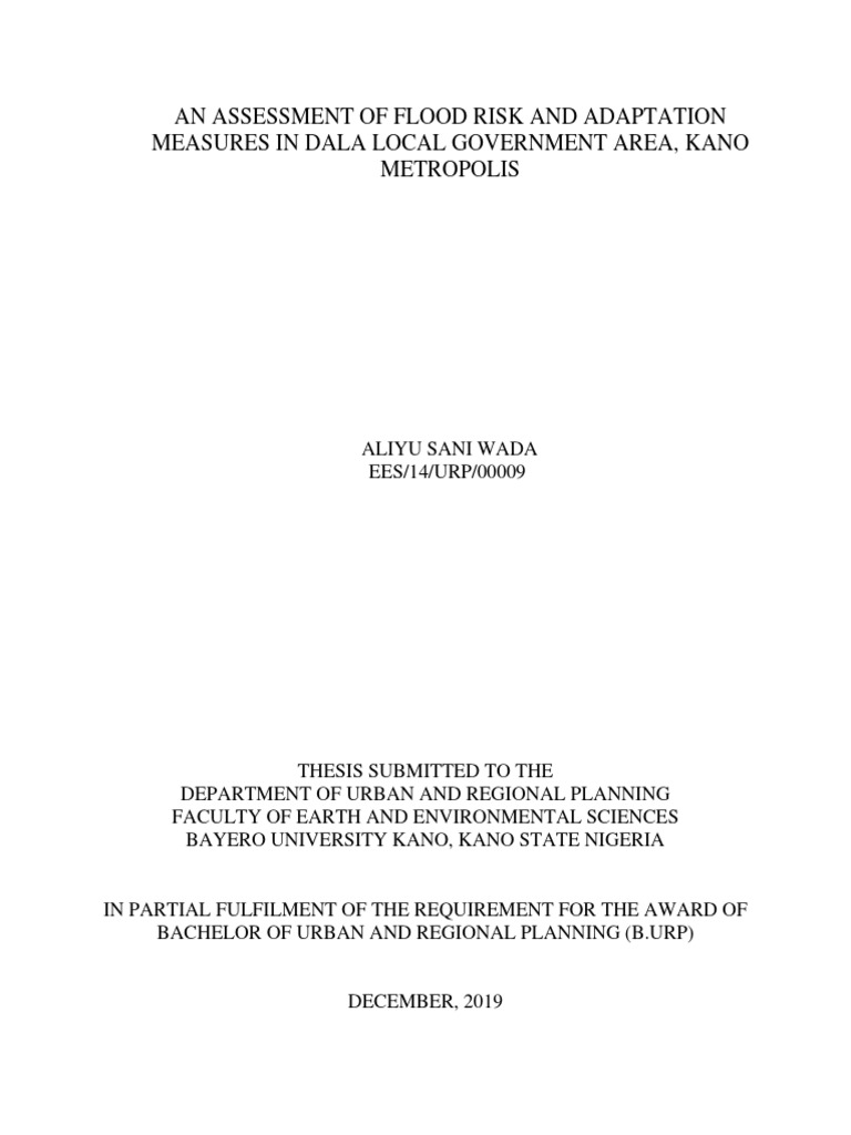 Flood Risk Assessment in Dala, Kano | PDF | Flood | Risk