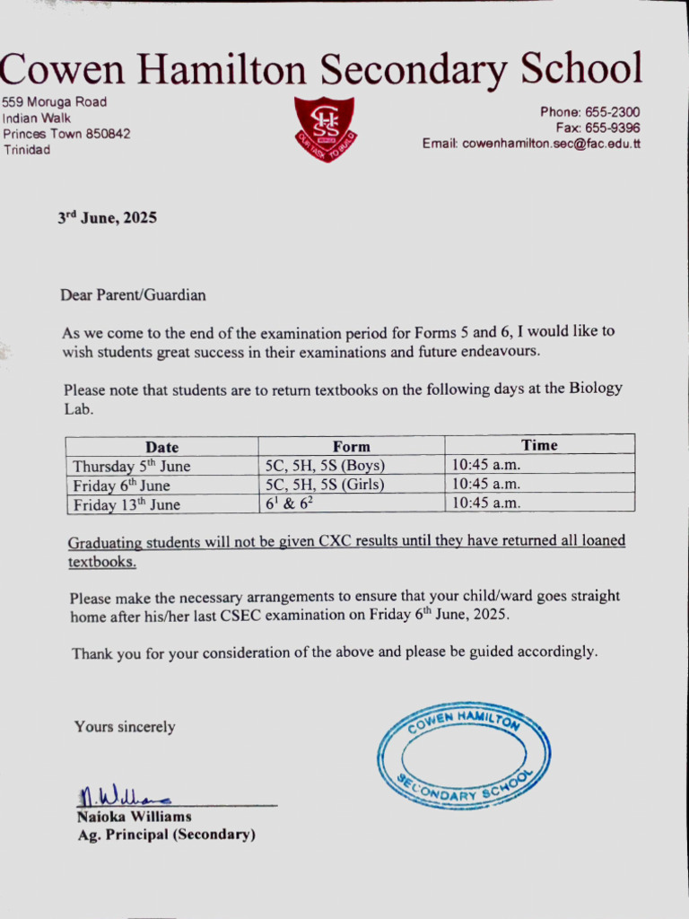Return of Textbooks Form 5 & 6 - 250603 - 110116 | PDF