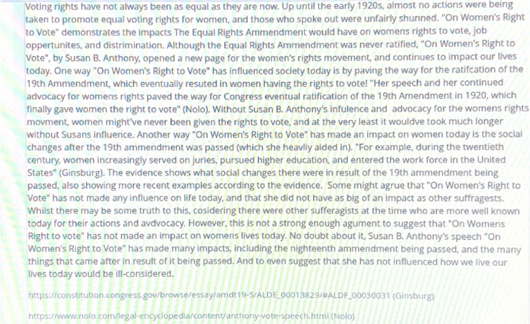 Argumentative Essay On Women's Rights | PDF