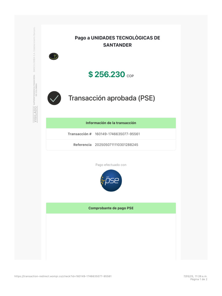 Consignacion Formulario de Inscripcion Por Valor de $256.230 | PDF