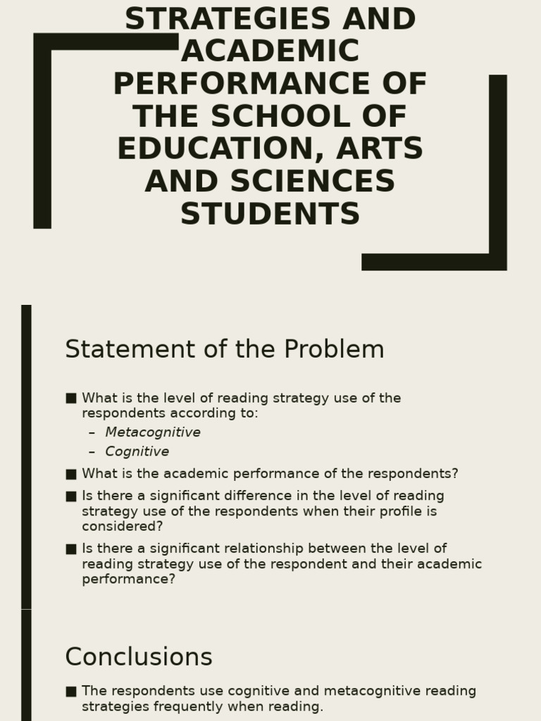 Reading Strategies and Academic Performance of The School | PDF
