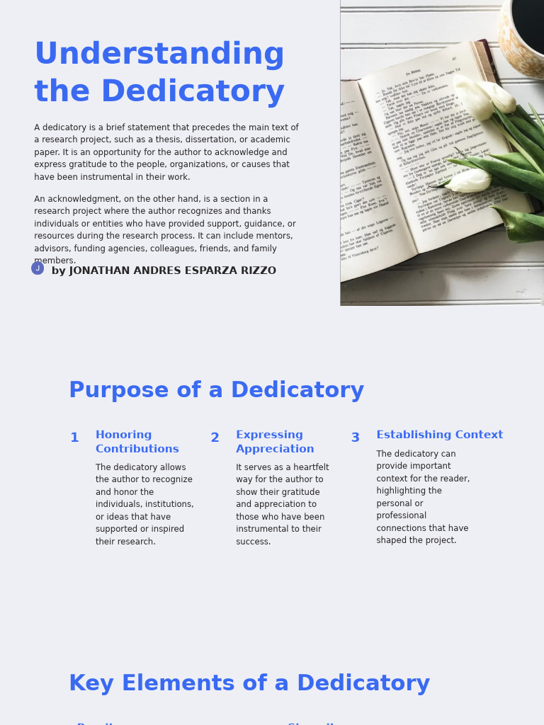 Understanding the Dedicatory | PDF | Mentorship