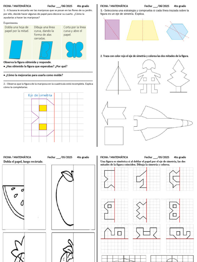Ficha Construimos Figuras Simetricas | PDF