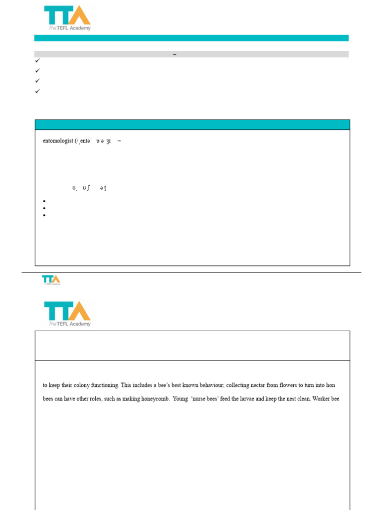The TEFL Academy Assignment A - Text 3-Upper Intermediate | PDF | Honey ...