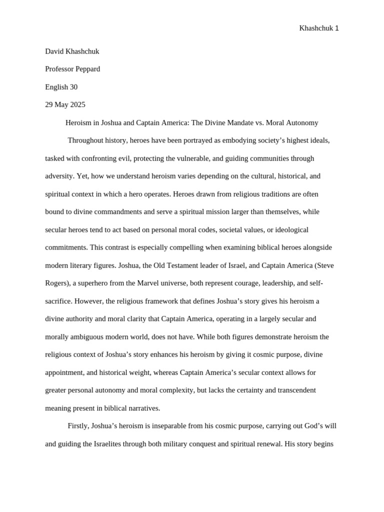 Joshua and Captain America | PDF | Hero | Joshua