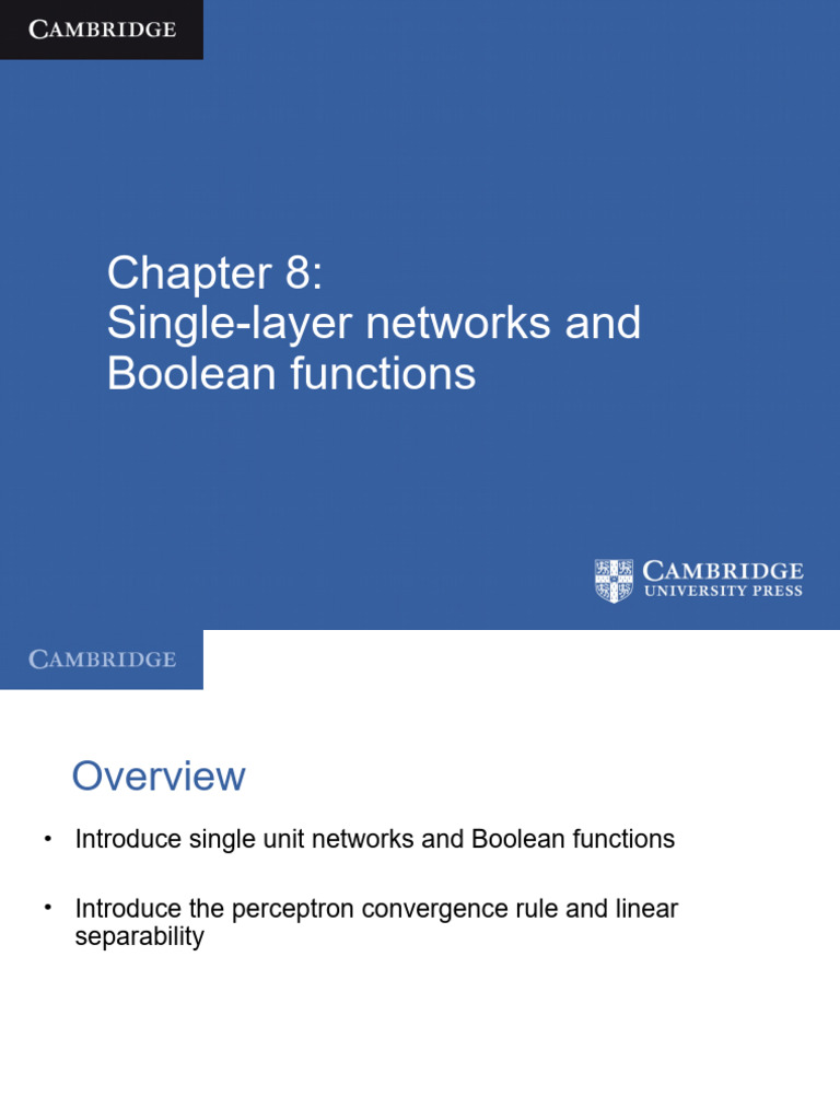 Chapter82 Single Layer Networks And Boolean Functions Revised Pdf Boolean Algebra