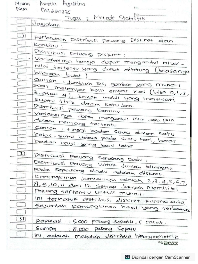 Tugas 2 Metode Statistik - Compressed | PDF