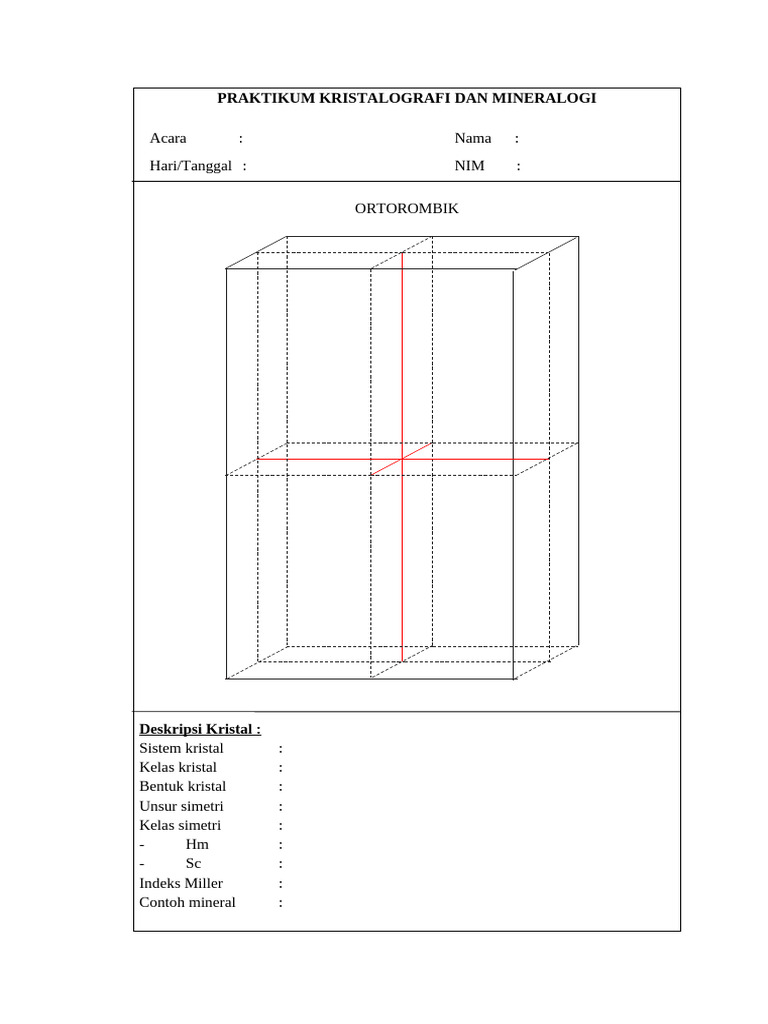 Praktikum Kristalografi Ortorombik dan Hexagonal | PDF