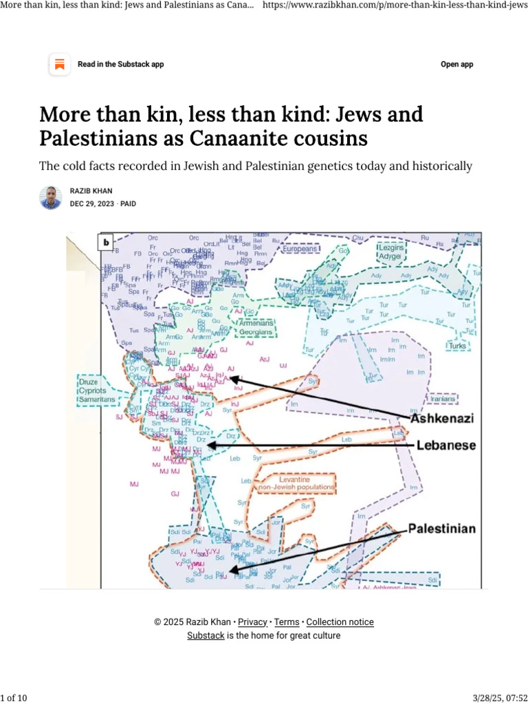 More Than Kin, Less Than Kind - Jews and Palestinians As Canaanite ...