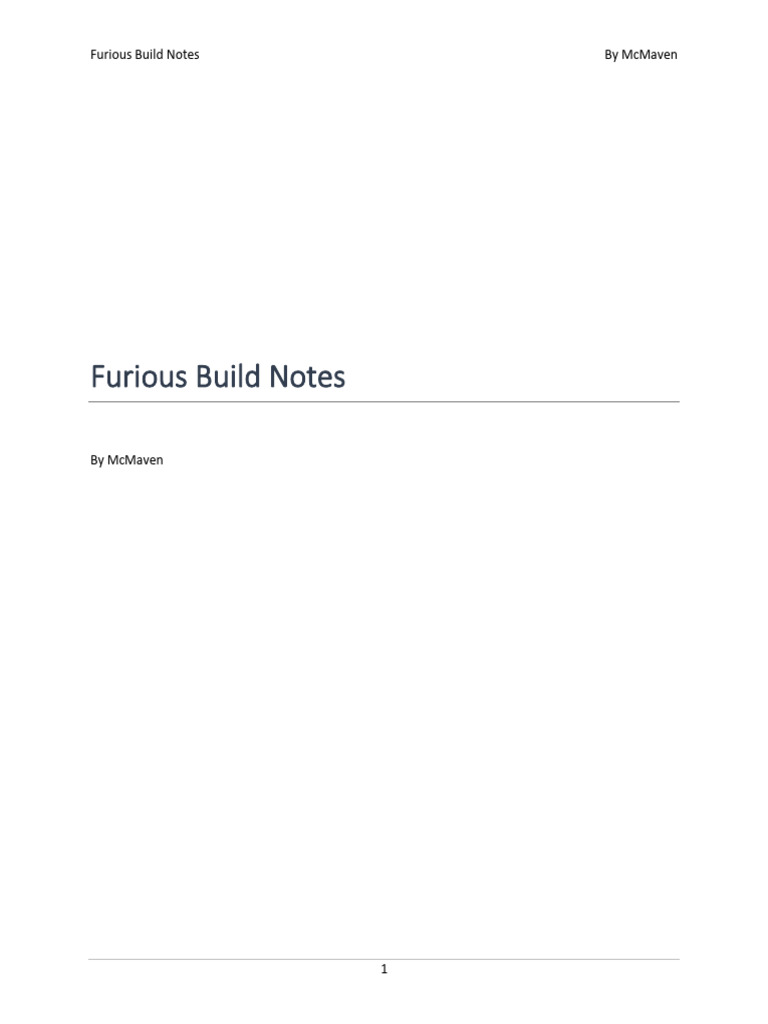 Furious Build Notes | PDF | Bearing (Mechanical) | Screw