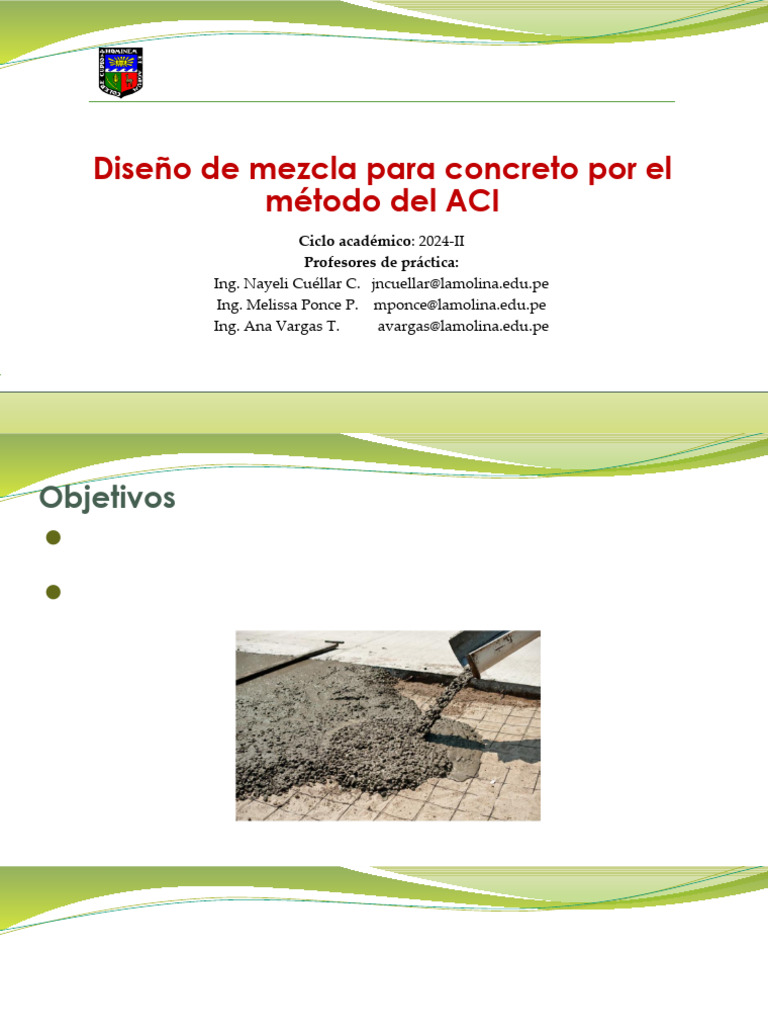 06.1 Diseño de Mezcla - Método Del ACI | PDF | Hormigón | Cemento