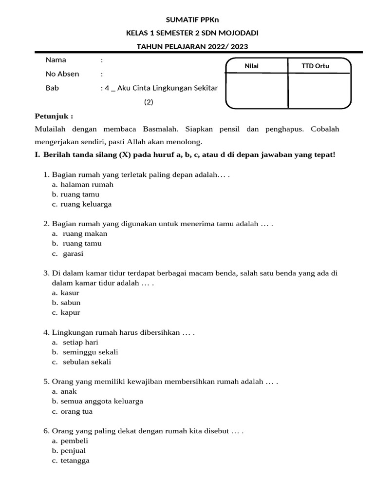 SUMATIF - PPKN - Bab 4 | PDF