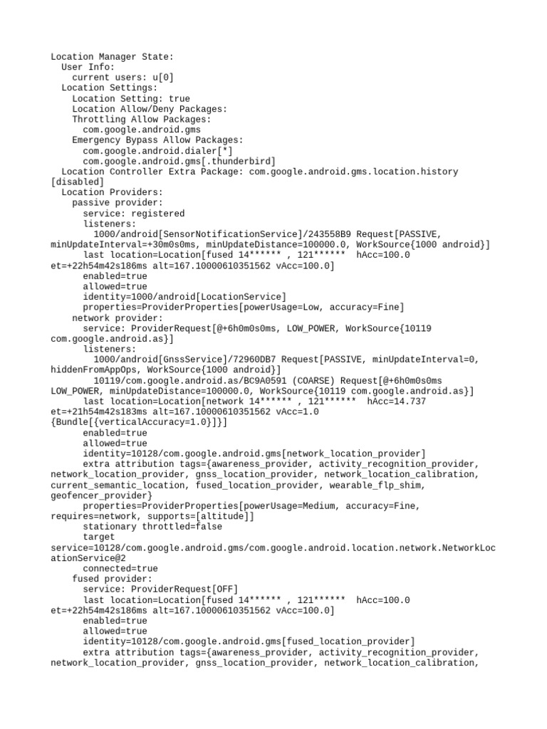 Location Manager Settings Overview | PDF | Computing