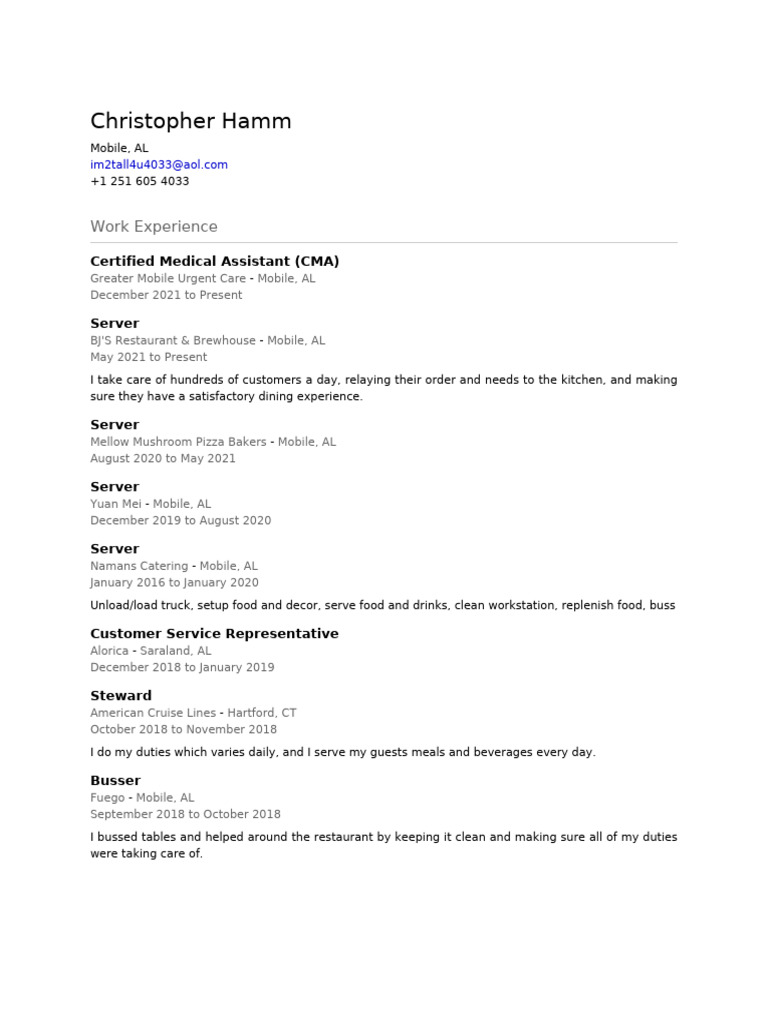 Christopher Resume March | PDF