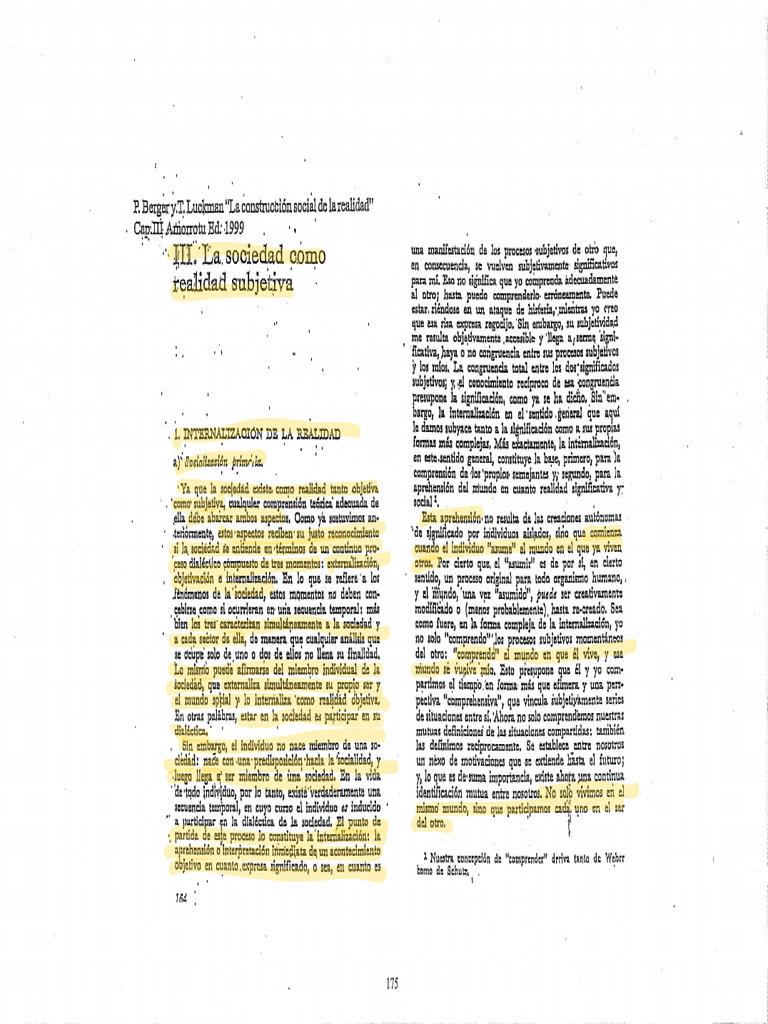 15 - Peter Berger y Thomas Luckmann La Sociedad Como Realidad Subjetiva ...