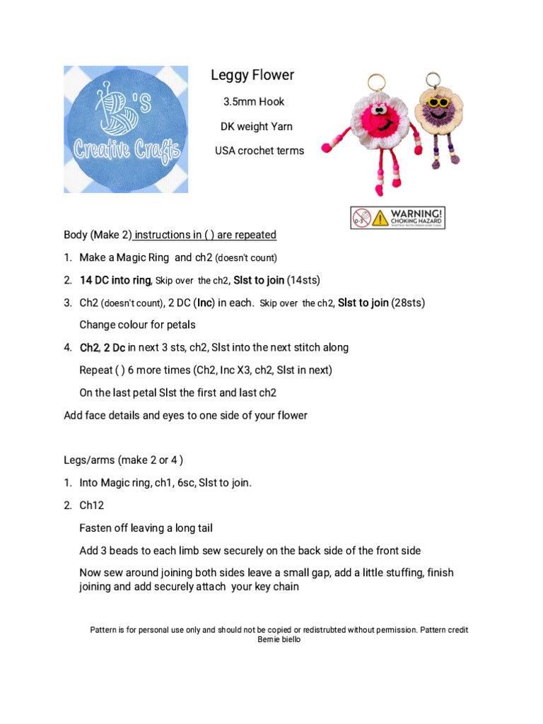 Leggy Flower B's Creative Crafts | PDF