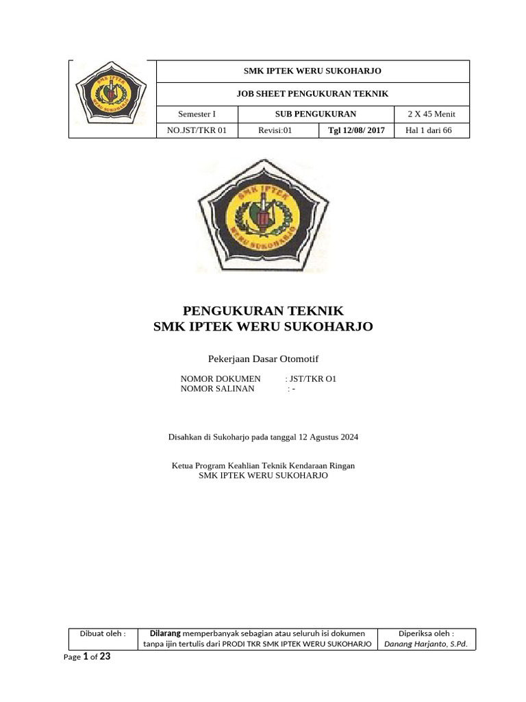 Job Pengukuran Alat Ukur Mekanik | PDF