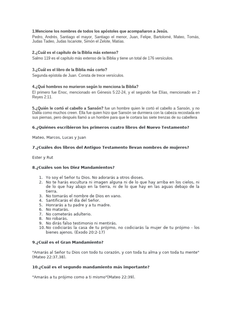 Trivia Bíblica | PDF | Jesús | Evangelio de Mateo