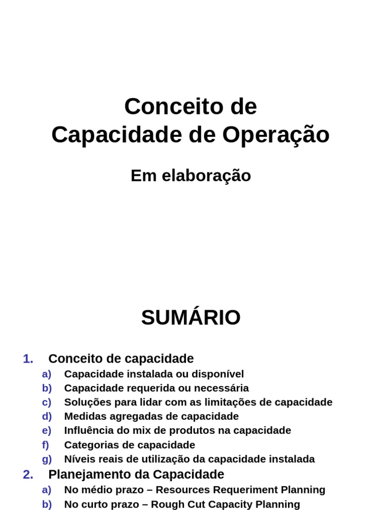 PCP2 Conceito de Capacidade | PDF | Economias