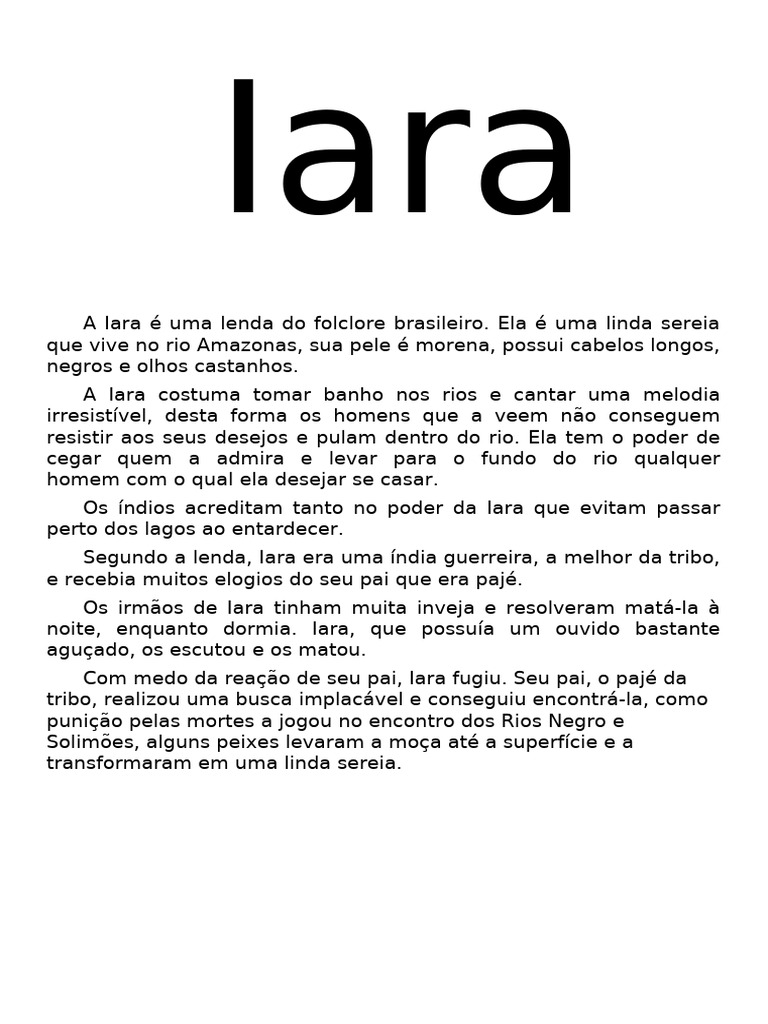 Folclore Iara | PDF