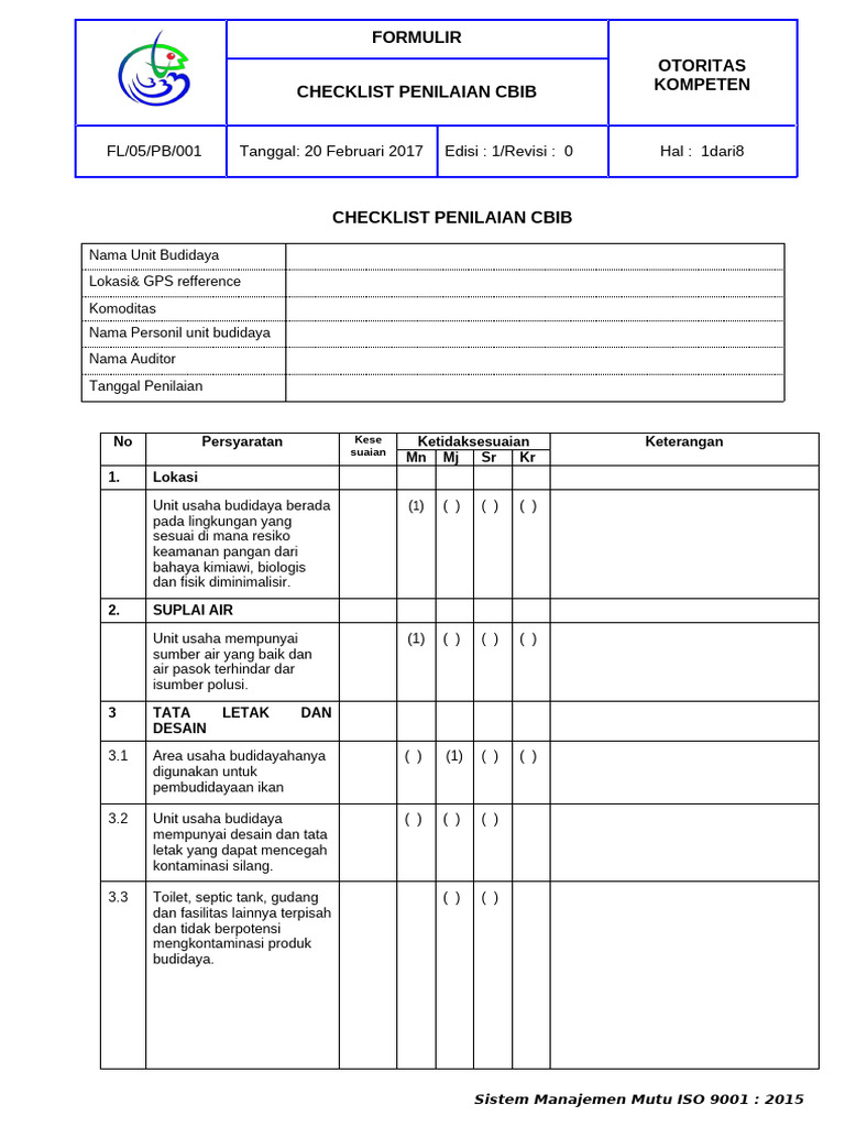 CHECKLISTPENILAIAN | PDF