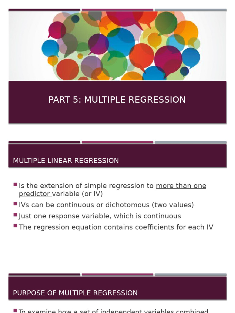 Regression Part 5 Multiple and Hierarchical Regression Recorded PPT Lecture Slides | PDF ...