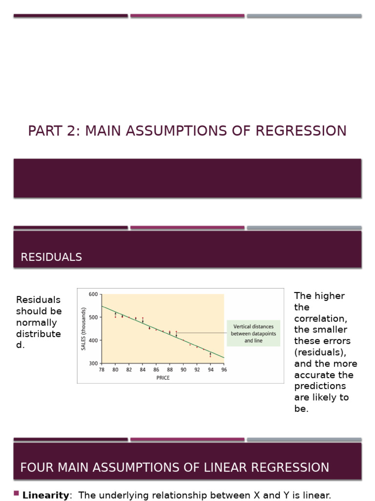 Regression Part 2 Assumptions Recorded PPT Lecture Slides | PDF