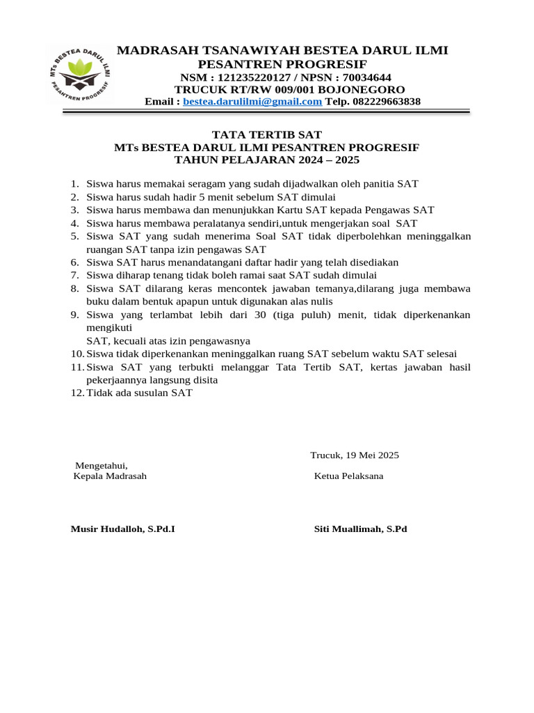 Tata Tertib Sat | PDF