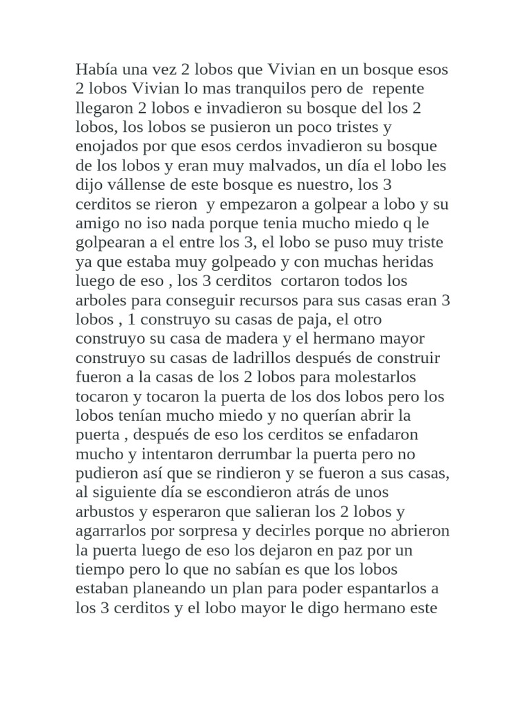 Había Una Vez Tres Cerditos Que Vivían Al Aire-1 | PDF