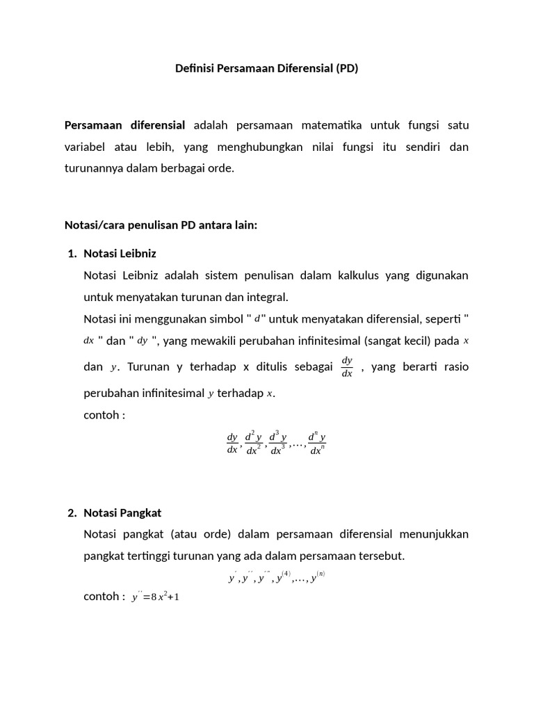 Persamaan Diferensial | PDF