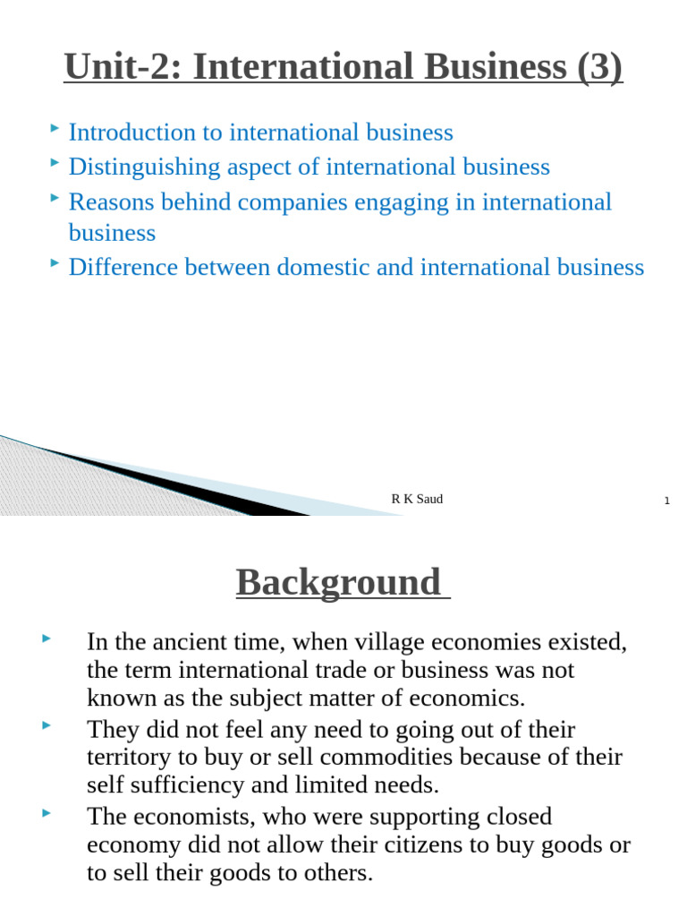 International Business Unit 2 | PDF | Economies | Trade