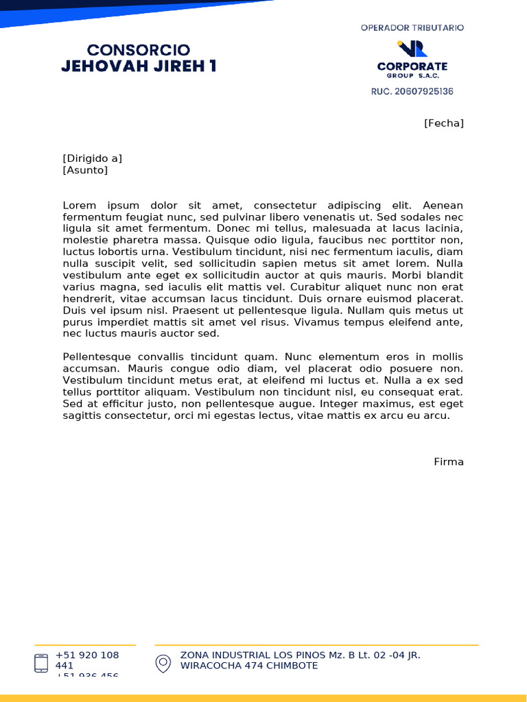 Membrete Consorcio | PDF