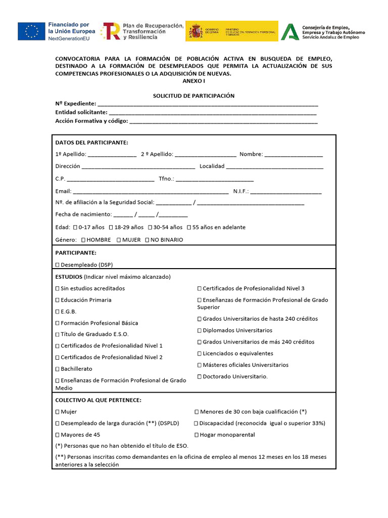 Formulario Inscripción SAE | PDF