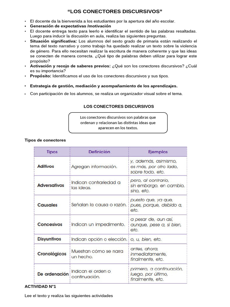 Clase - Los Conectores Discursivos | PDF