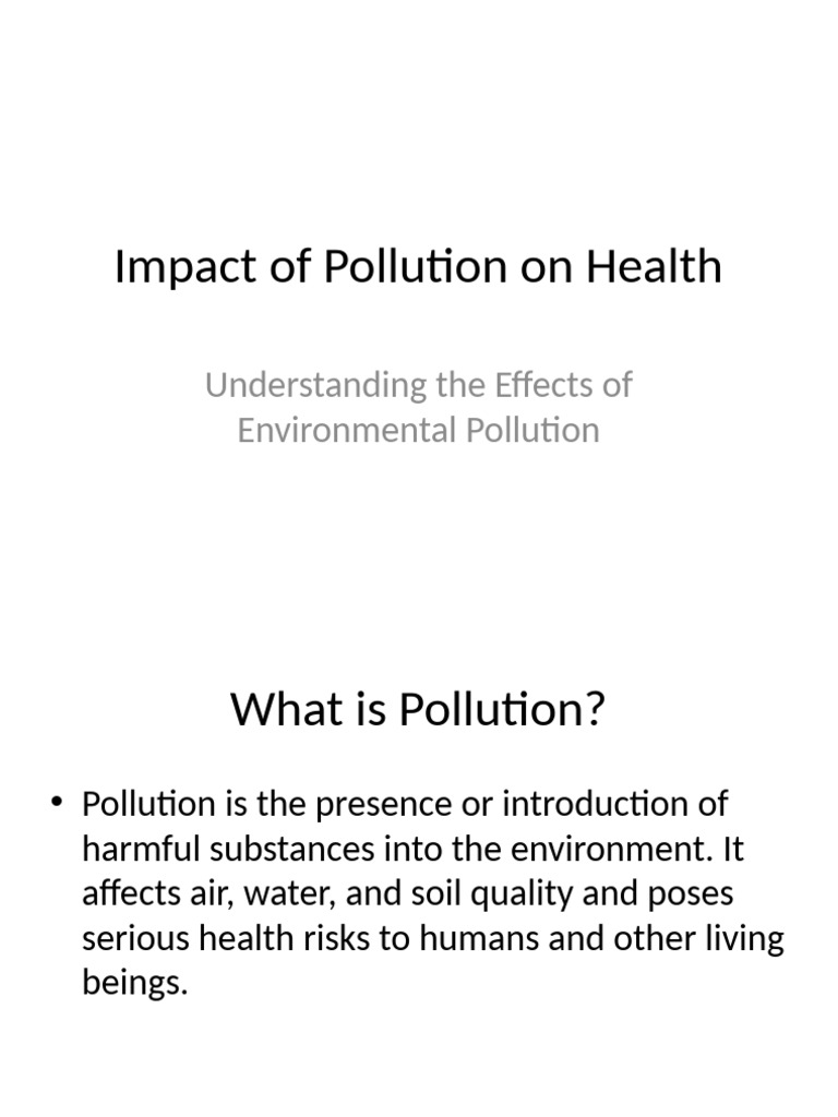 Pollution's Health Risks Explained | PDF