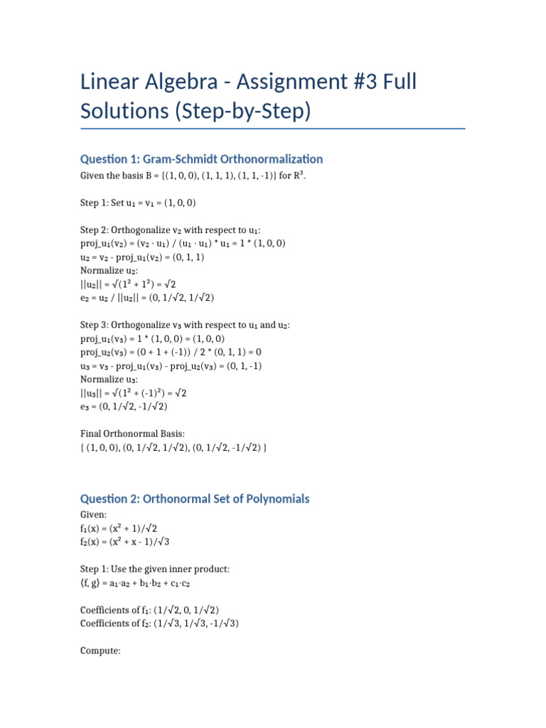 Assignment3 StepByStep English | PDF | Eigenvalues And Eigenvectors | Mathematical Objects