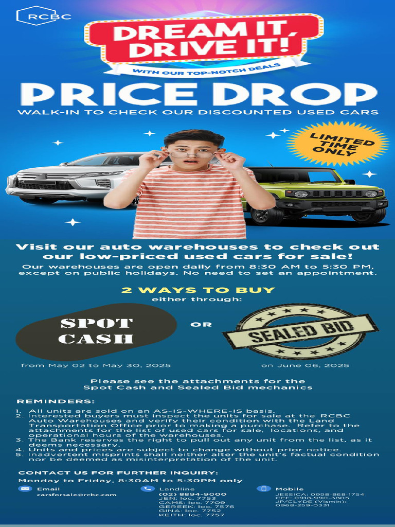 RCBC Dream It, Drive It! Price Drop | PDF | Automotive Industry | Land ...