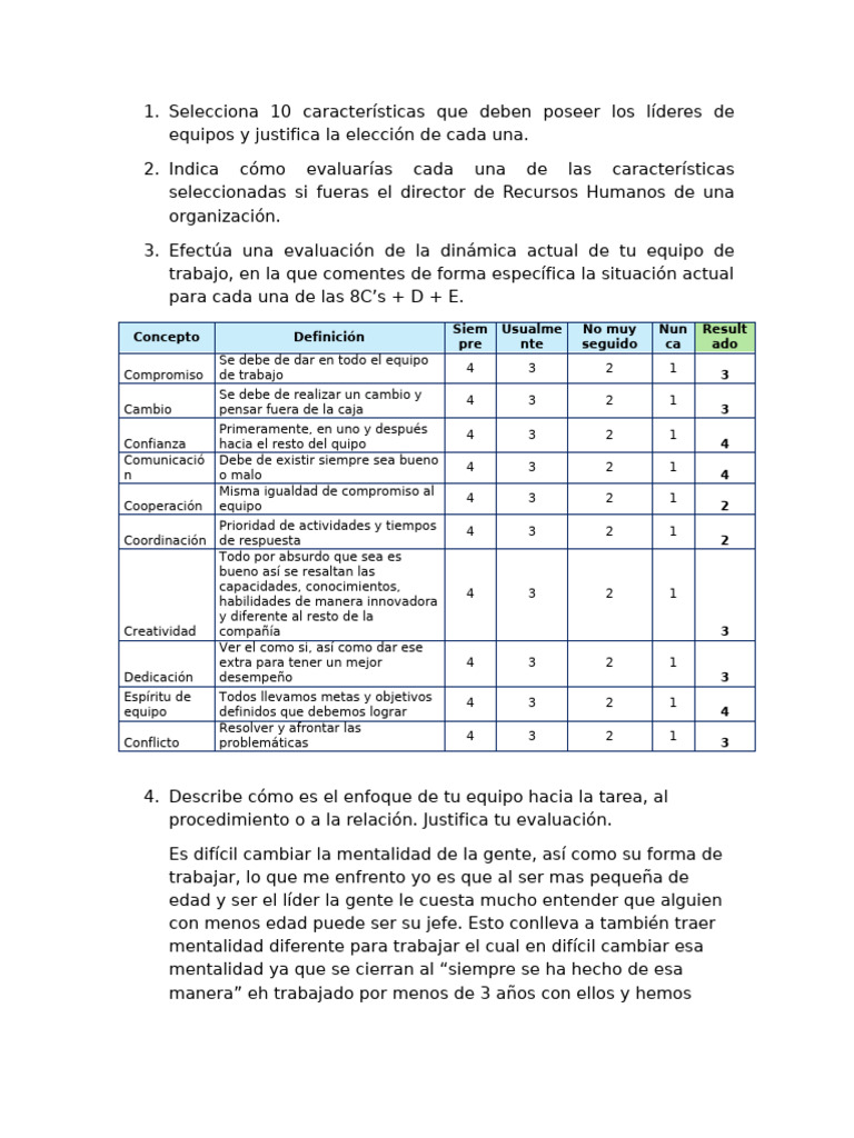 Actividad2_ Liderazgo | PDF | Gestión de recursos humanos | Cliente