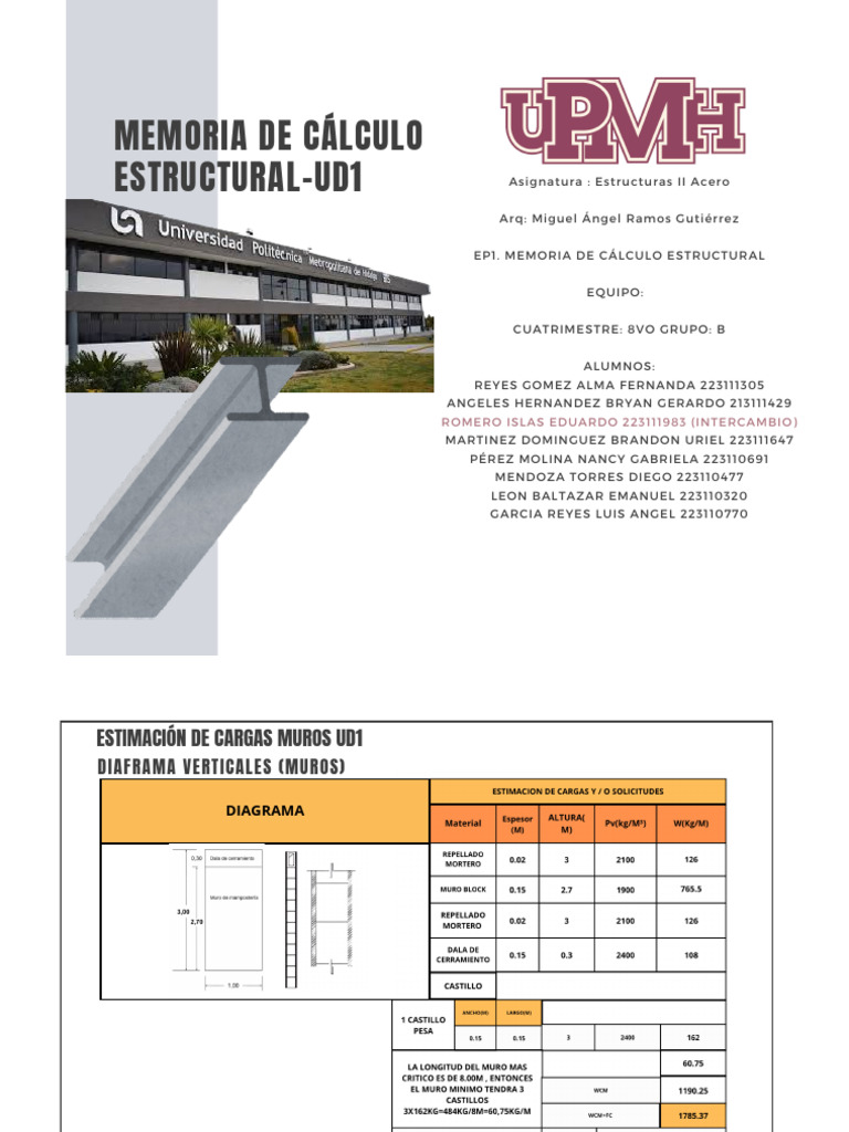 Memoria de Cálculo estructural | PDF | Viga (Estructura) | Doblar