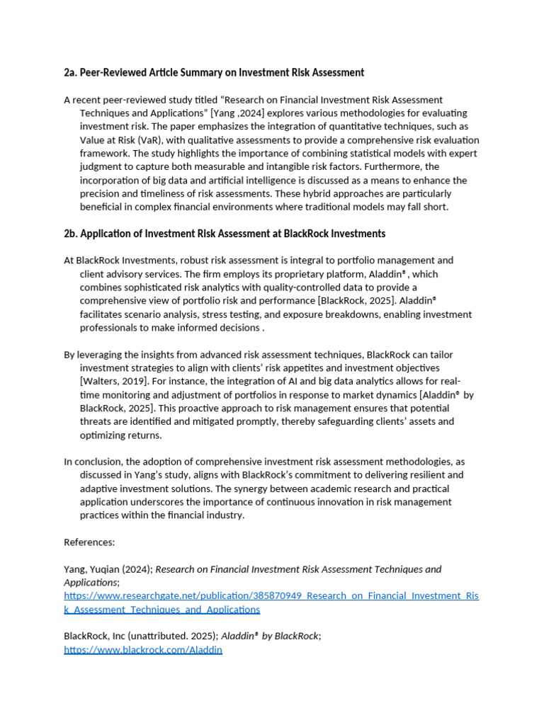 Discussion 2 - Corporate Risk Investment Example | PDF | Risk | Risk ...
