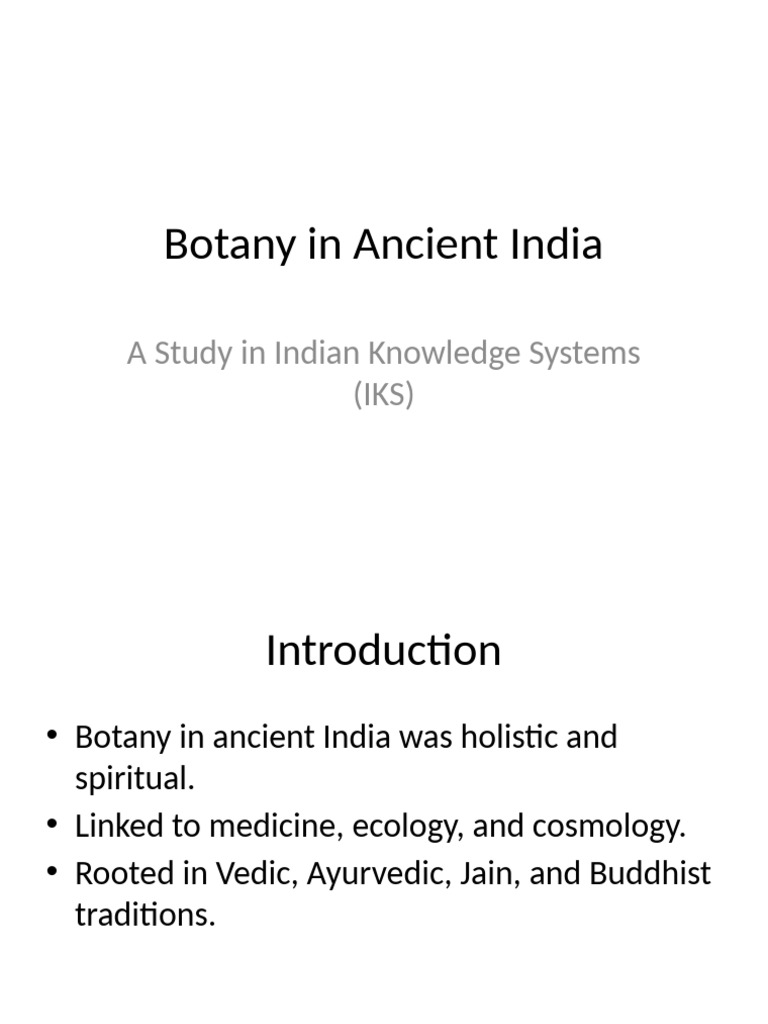 Botany in Ancient India Illustrated Final | PDF