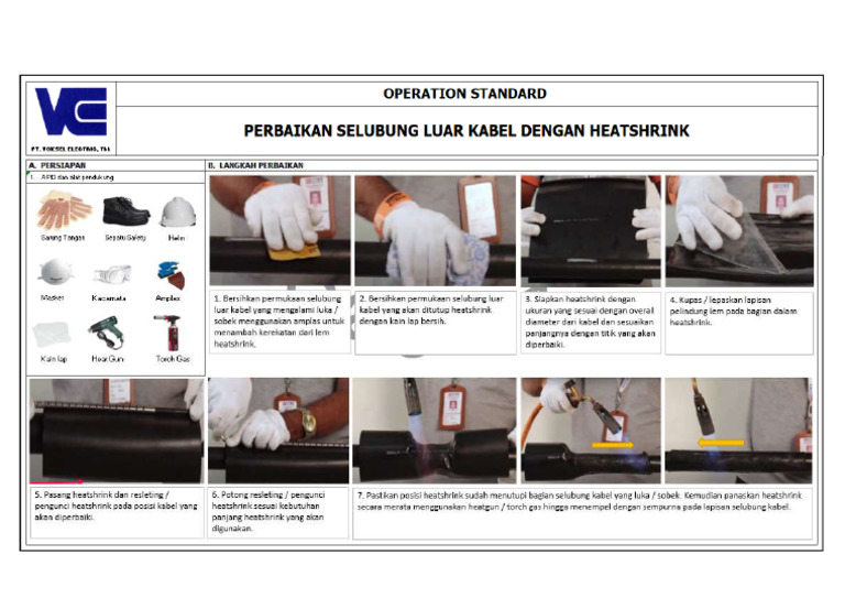 SOP Perbaikan Selubung Kabel | PDF