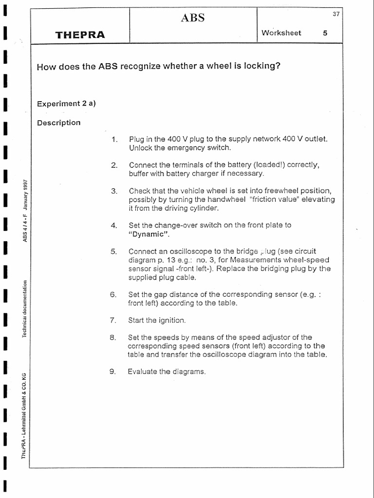 1 WORKSHEET 5e6 How Does The ABS Recognize Whether A Wheel Is Locking ...