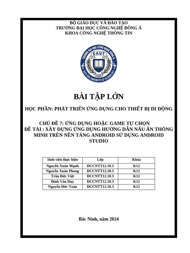 BTL Phat Trien Ung Dung Cho Thiet Bi Di Dong | PDF