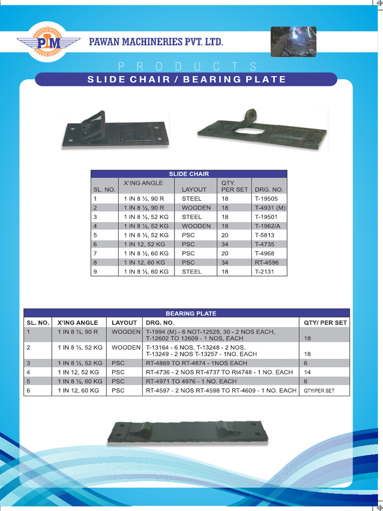 Slide Chair Bearing Plate | PDF