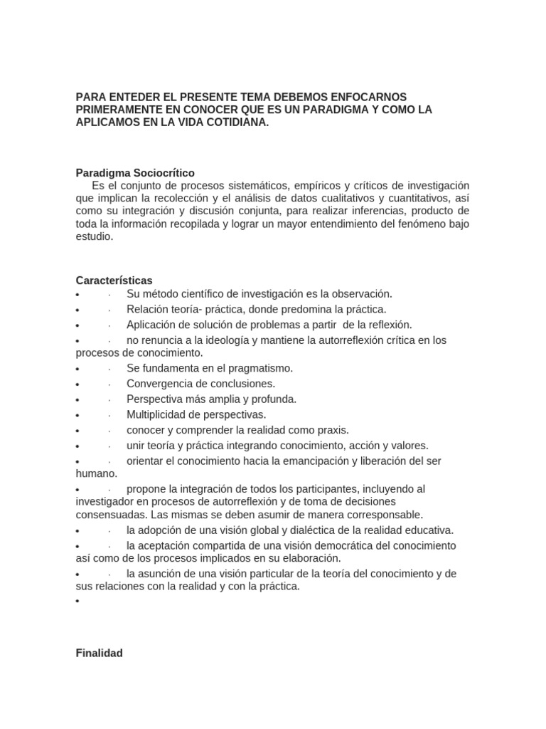Paradigma Sociocrítico: Definición y Aplicaciones | PDF | Sociología ...
