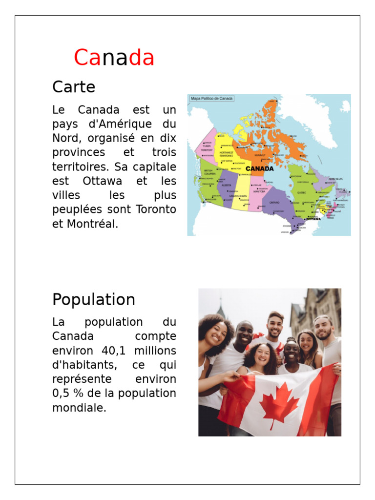 Aperçu du Canada : culture et population | PDF