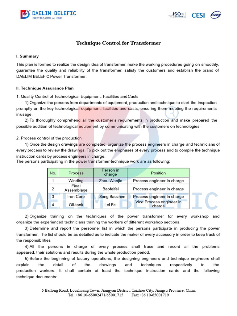 Technique Control For Transformer | PDF | Transformer | Engineering ...